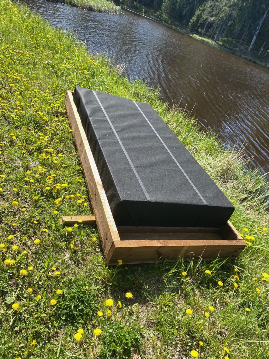 Floating Pontoon Deck Block 250x110x33 cm from Natural Pine Wood, Long ...